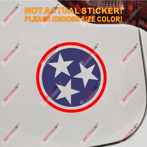 Flag of Tennessee 3 Stars Decal Sticker State Car Vinyl pick size no ...