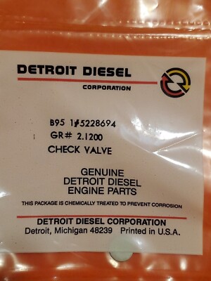 DETROIT DIESEL CHECK VALVE- 5228694 | eBay