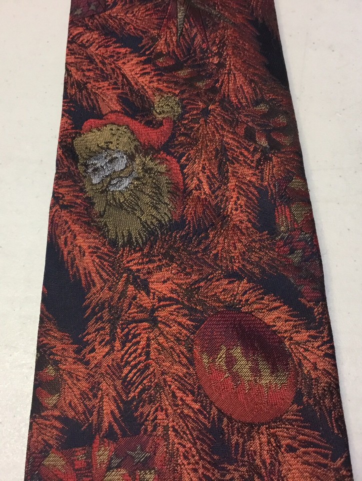 Father Time Santa Clause Tapestry Style Christmas Tie 100% Polyester ...