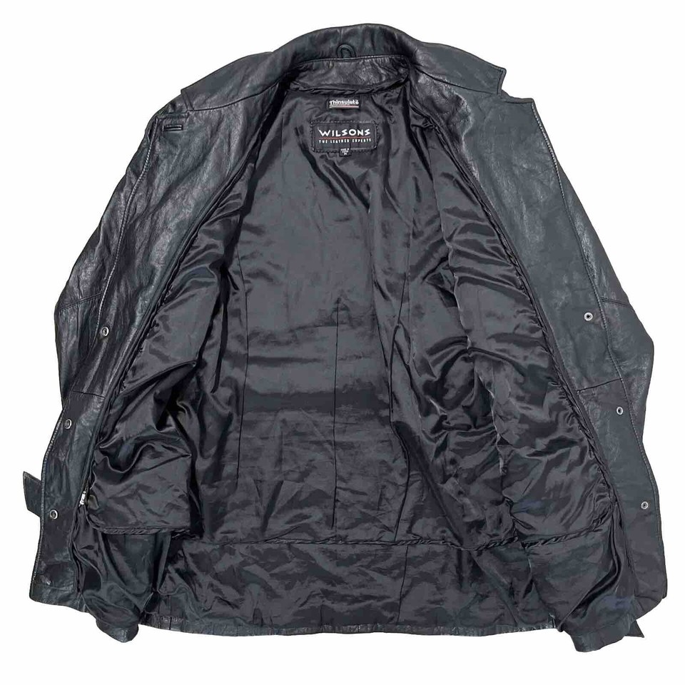 Vintage Wilsons Thinsulate Leather Jacket Men’s Sz M Black Genuine ...