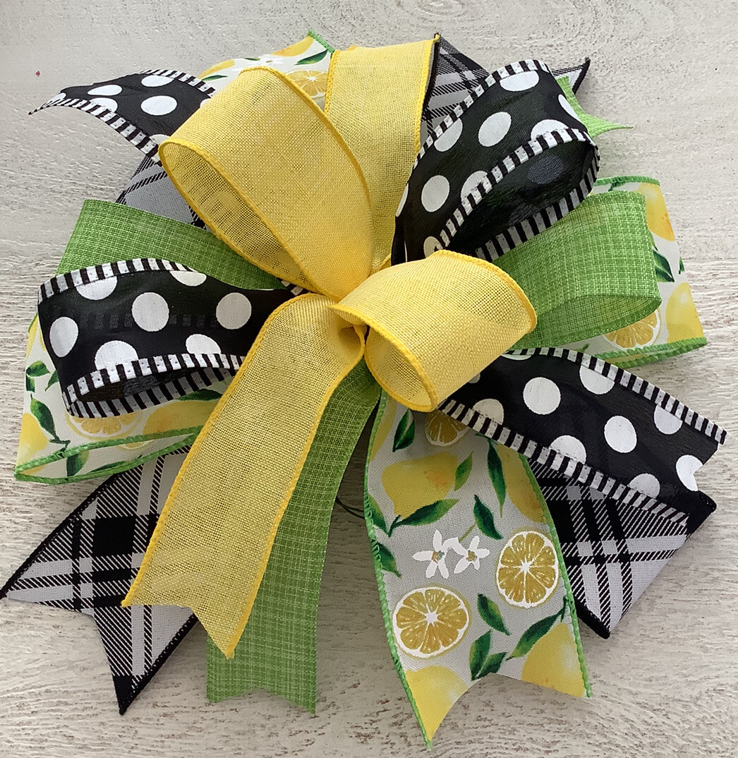 10" Summer Lemon Slices Wreath Bow, Summer Lantern Bow - Lemon Bow | eBay