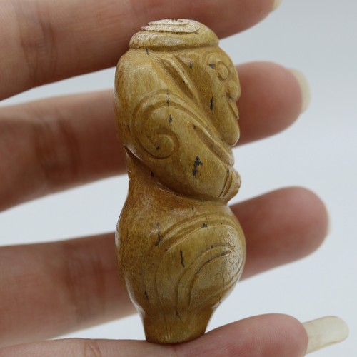 Chinese Oriental culture , carved jade standing human figure pendant ...