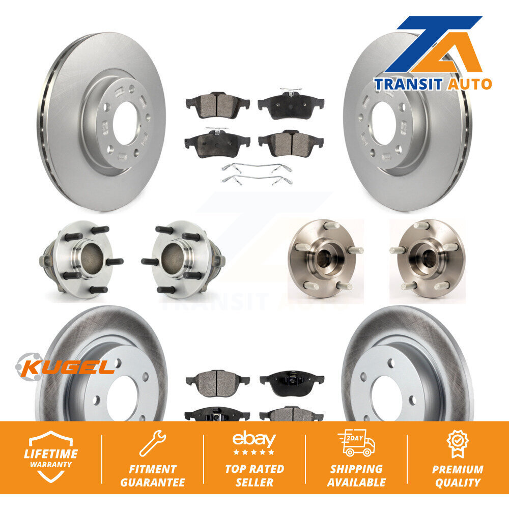 Front Rear Hub Bearings Coated Disc Brake Rotors And Pads Kit (10Pc ...