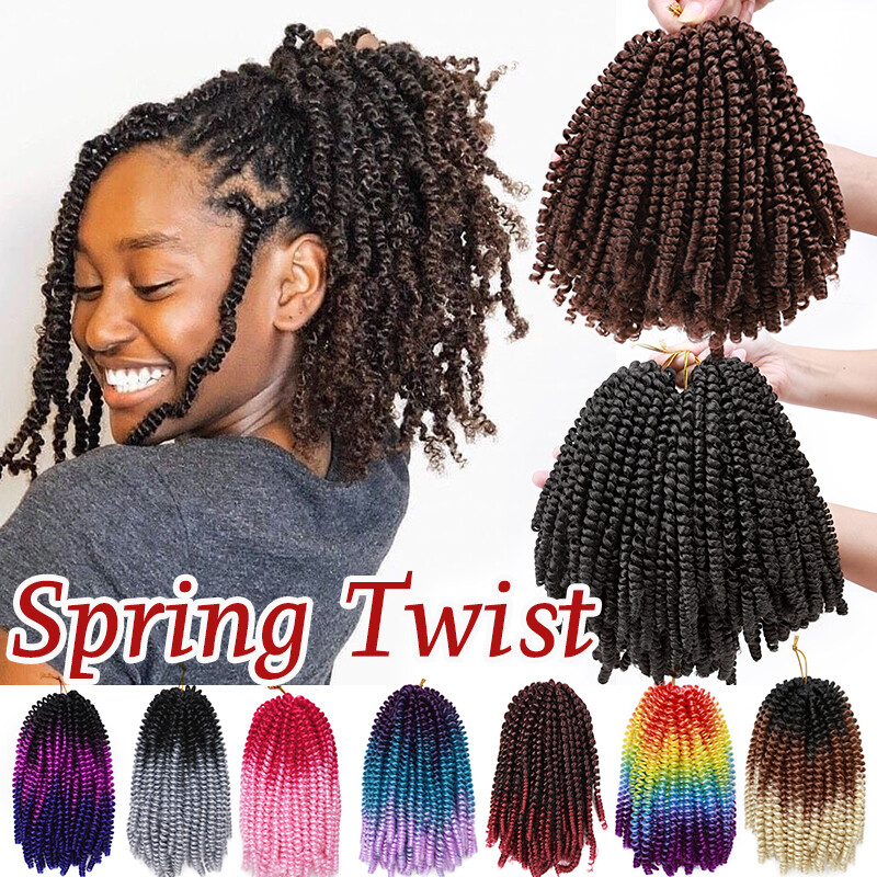 Short 8" Spring Passion Twist Croceht Braids Braiding Hair Extensions ...