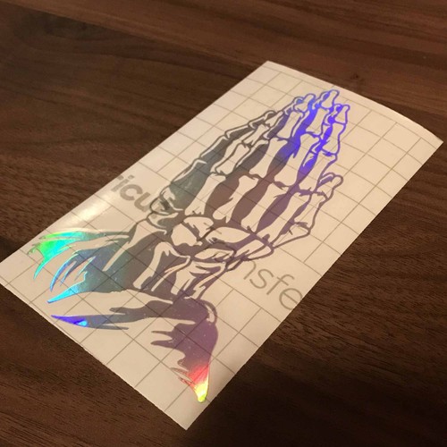 Praying Skeleton Hands - Holographic Vinyl Decal Sticker - 2 Pack | eBay