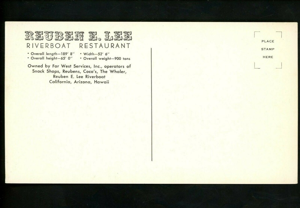 Oversized postcard California CA Newport Beach Reuben E Lee Riverboat ...