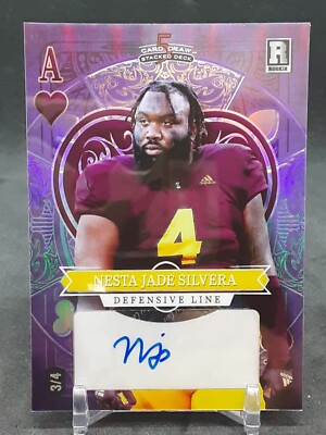 NESTA JADE SILVERA 2023 WILD CARD 5 CARD DRAW PURPLE AUTO RC #3/4 ...