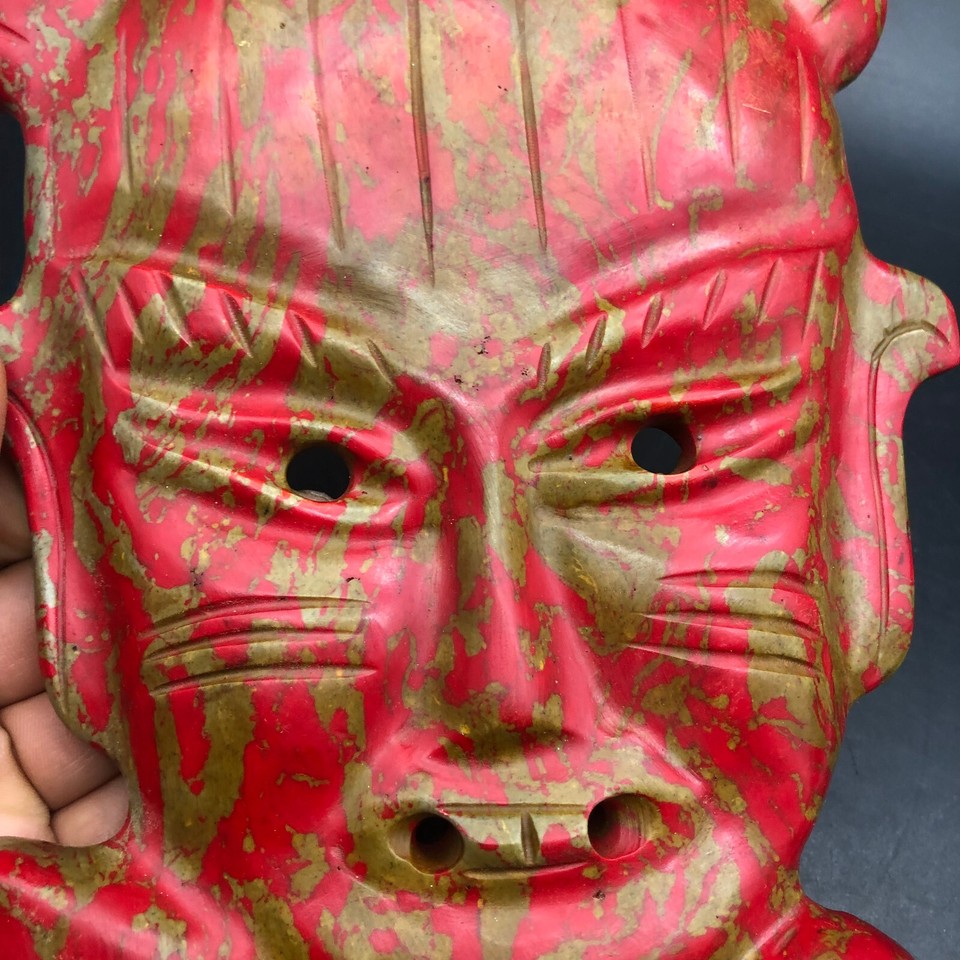 Hongshan Culture Old Red Turquoise carved Sun God Helios Sun-God Mask ...
