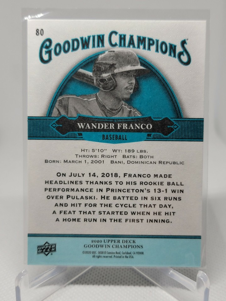 2020 Upper Deck Goodwin Champions Teal Blue #80 Wander Franco A3A | eBay