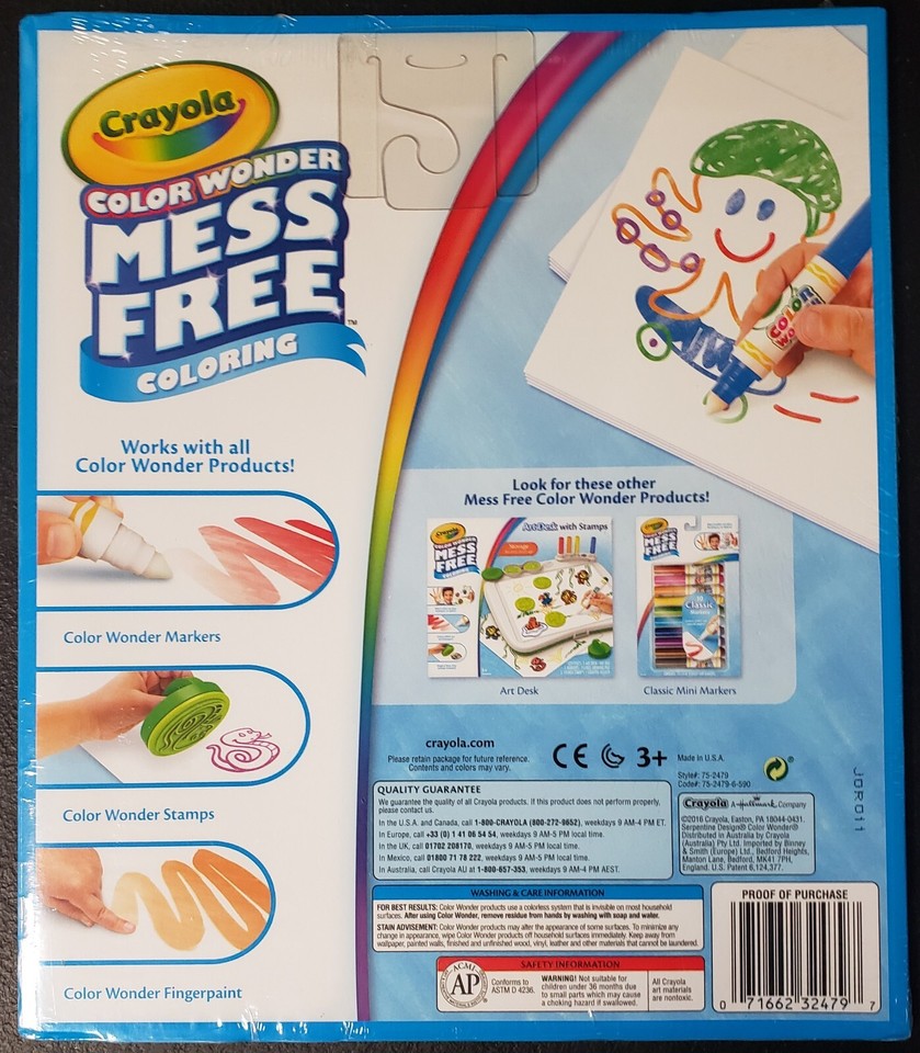 Crayola COLOR WONDER MESS FREE Coloring 30-blank page pack | eBay