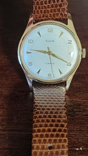 Vintage ELGIN Men's Manual Gold Plated Watch 17 Jewels Swiss 1960s W ...