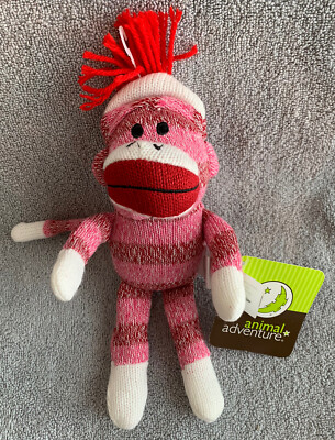 Circo Target Sock Monkey Pink Striped Plush Knit Animal Adventure 11 ...