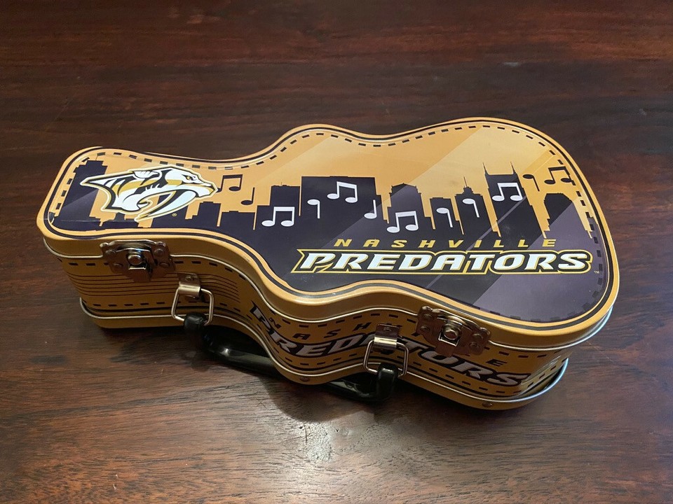 NASHVILLE PREDATORS KIDS CLUB GUITAR SHAPED METAL LUNCHBOX NEW free ...