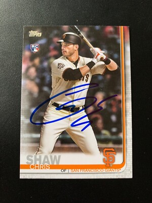 Chris Shaw Signed 2019 Topps #611 Rookie Card San Francisco Giants ...