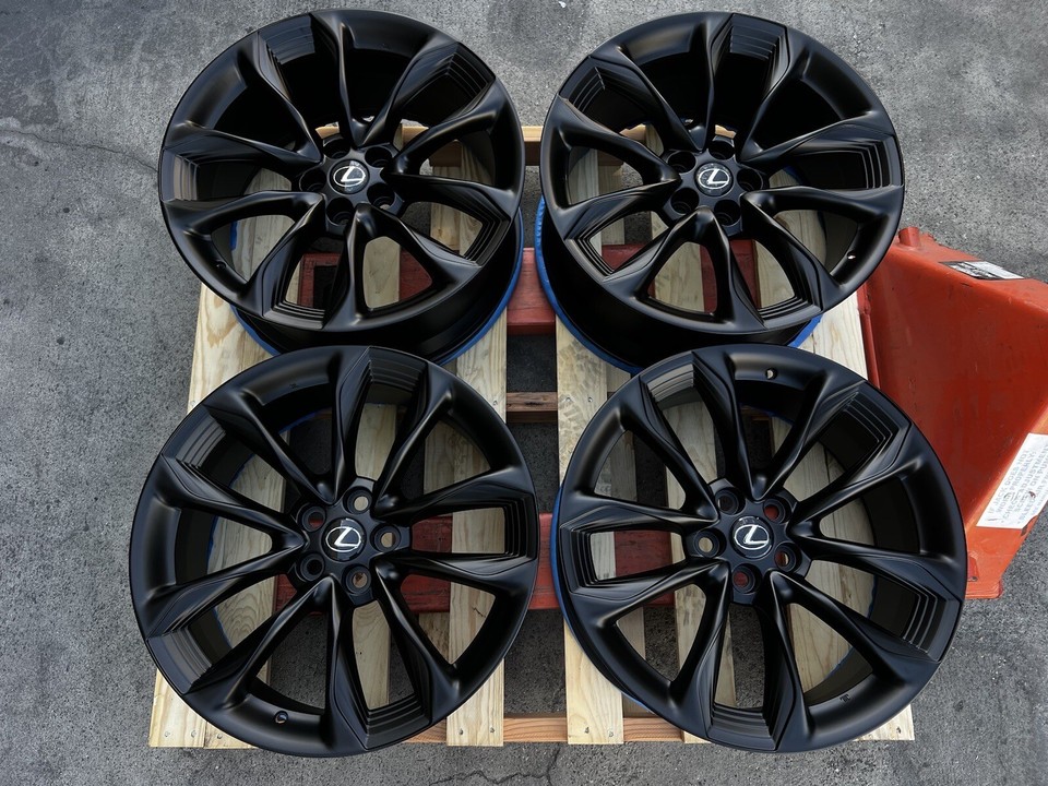 21” FORGED LEXUS LC500 BLACK STAGGERED WHEELS OEM STOCK FACTORY LS500 ...