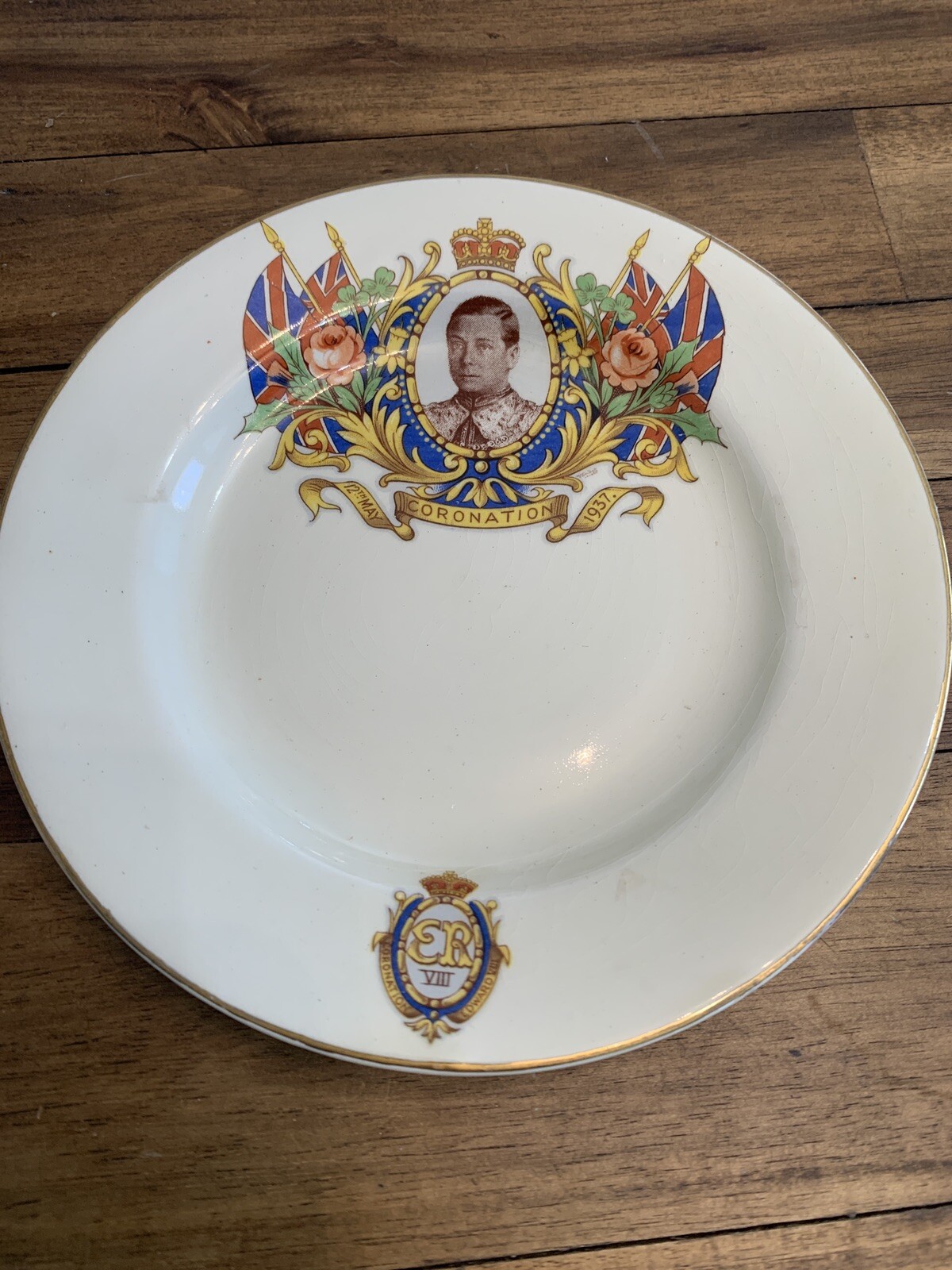 Edward VIII May 12 1937 Coronation Plate. Leighton China. 6.5” Diameter ...