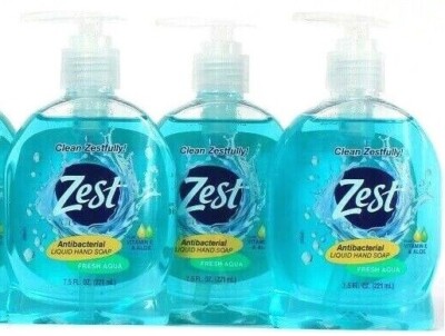 (3 Bottles) Zest Fresh Aqua Plus Vitamin E & Aloe Liquid Hand Soap 7.5 ...