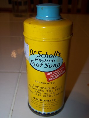 Vintage Dr Scholls Pedico Foot Soap Container Pharmacy Tin Advertising ...