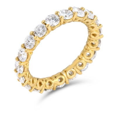 Stunning 3CT TW Round Lab-Created Diamond Eternity Wedding Band 14K ...