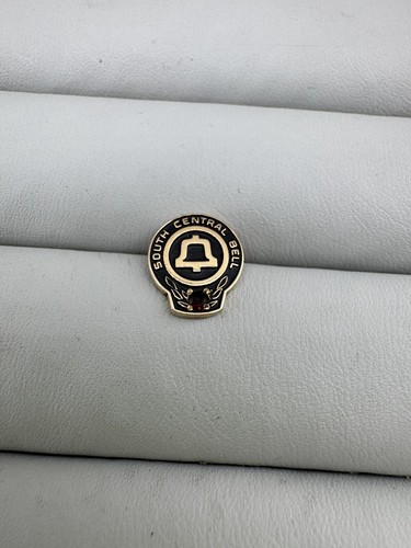 Vintage CTO 10K Gold South Central Bell Pin Service Award Tie Tack Red ...