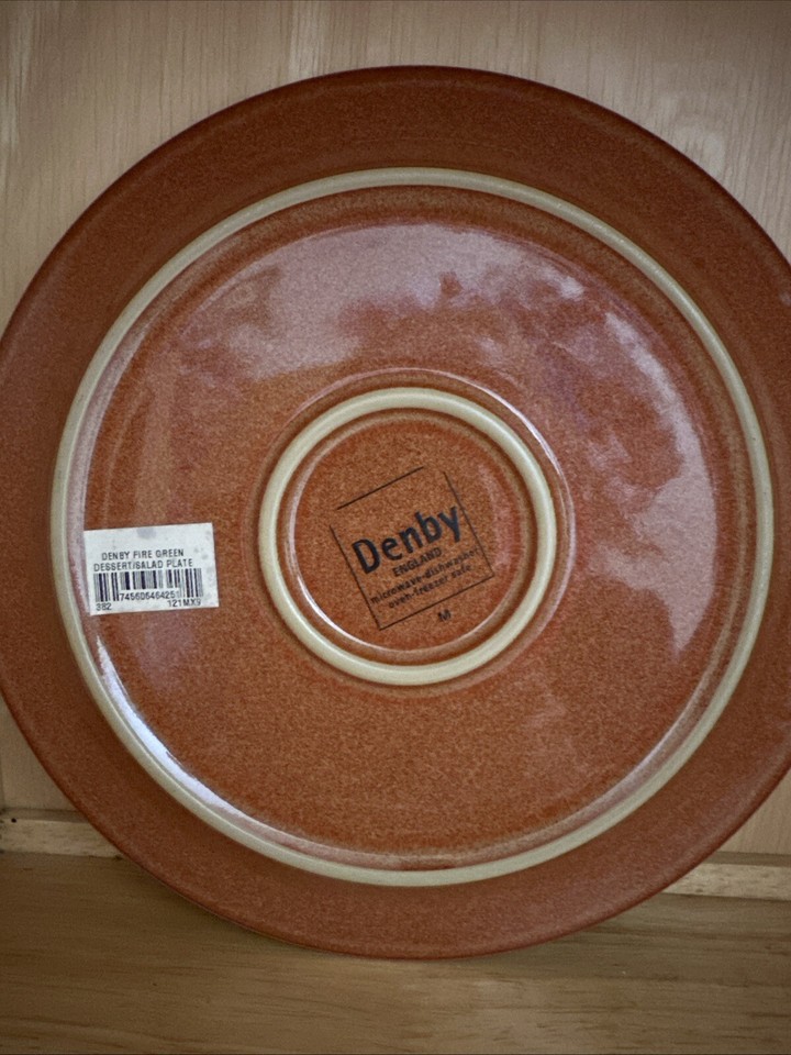 NWT Denby England Fire Sage Yellow Orange Green Stoneware Salad Plate 8 ...