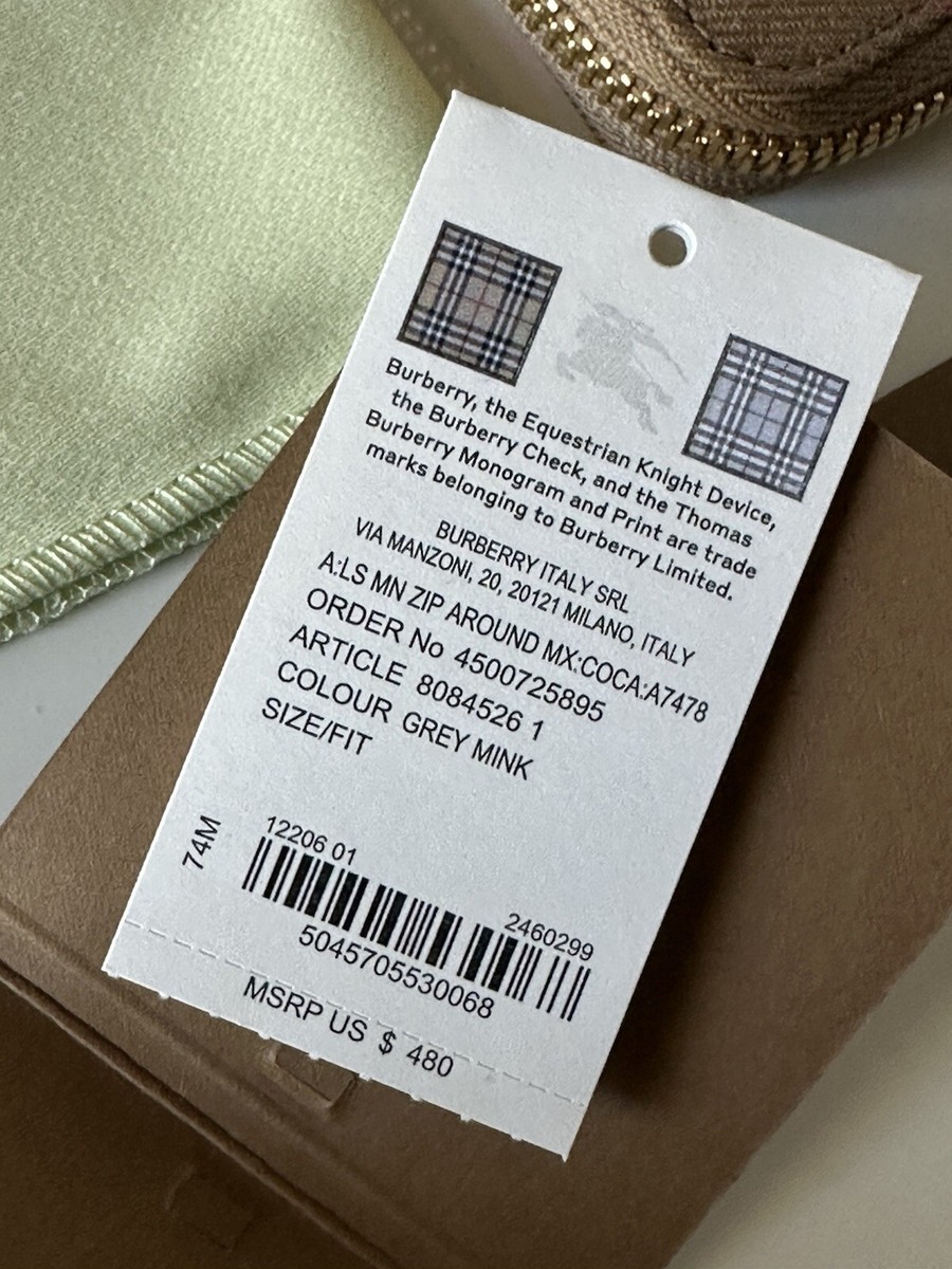 Burberry MN Zip Around Check Gray Mink/Brown Wallet 80845261 Burberry MN Zip Around Check Gray Mink/Brown Wallet 80845261