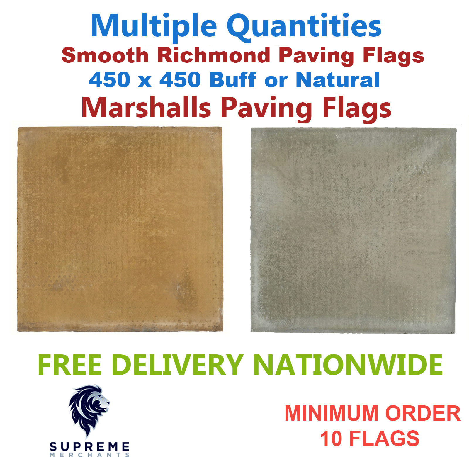 Richmond Utility Paving Flag Smooth 450x450 Buff / Natural - Min Order ...