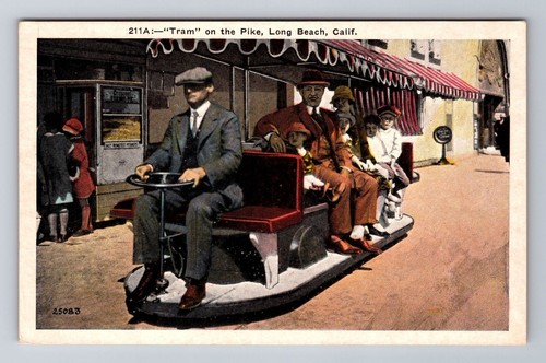 Long Beach CA-California, "Tram" on the Pike, Vintagecard | eBay