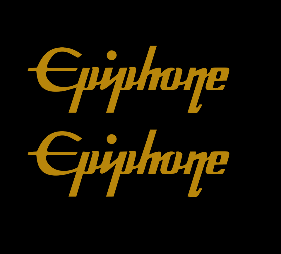 Pair Epiphone Guitar Logo 6" Wide White Vinyl Decal Sticker | eBay