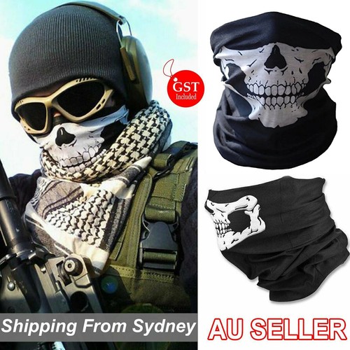 Skeleton Ghost Skull Face Mask Biker Skull Neck Warmer Biker Costume ...