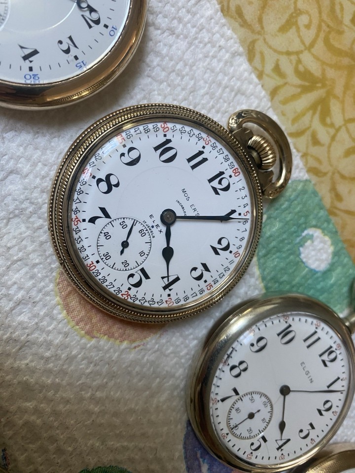 Vintage 1900s High Grade Railroad Pocket Watch Mechanical Porcelain ...