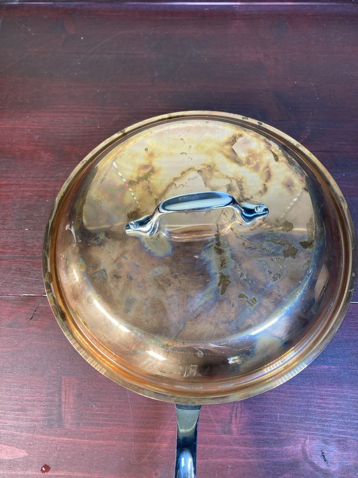 All Clad Stainless Steel Copper Fry Pan with Lid Factory Second with ...