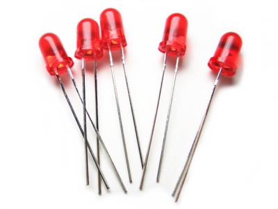 5mm LED Bulbs Light Emitting Diode Ultra Bright - RED (LOT OF 5) NE0032 ...