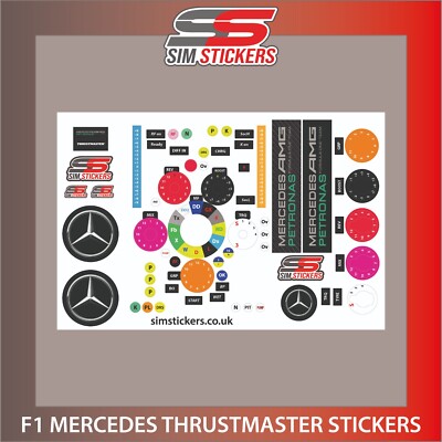 Thrustmaster Mercedes F1 Add-On Wheel Stickers for Car Simulator | eBay UK