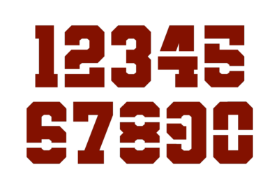 Block Number Outline Stencils