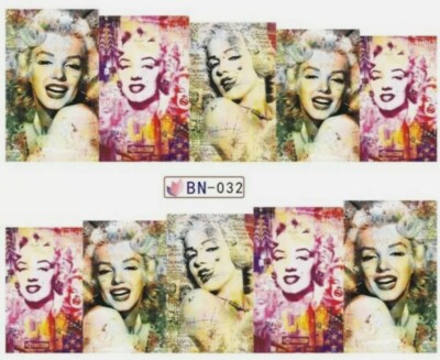 Nagelsticker Nagel Tattoos Marilyn Monroe Hollywood Nostalgie Retro ...