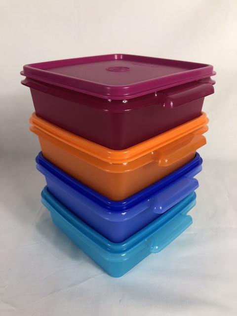 Tupperware Square Away Containers Set (Stackable) (Discontinued Colors ...
