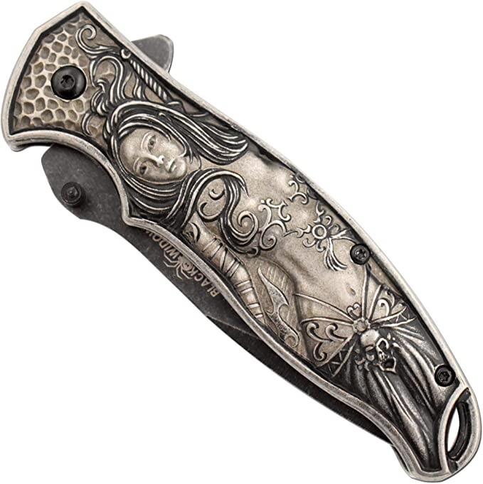 9" SNAKE EYE TACTICAL STONEWASH MERMAID SPRING ASSISTED Heavy Duty ...