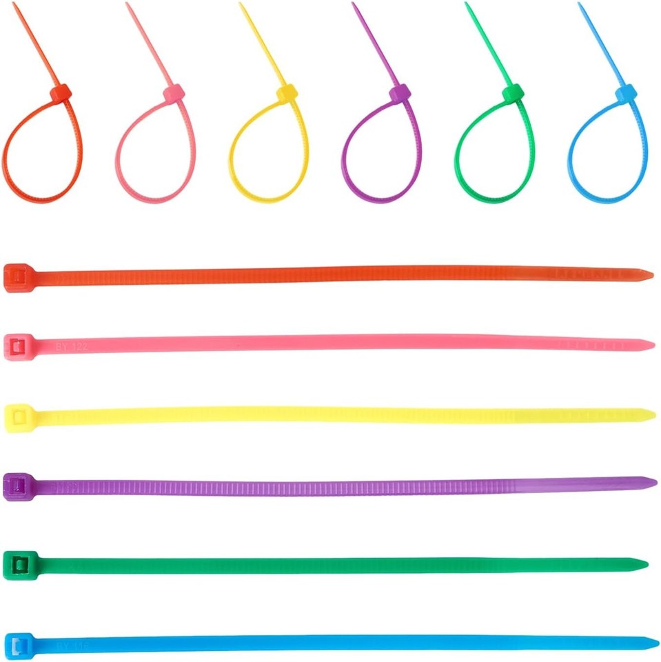 600Pcs (100 per Color) Small Colored Zip Ties 6 Inch Multi-Color Zip ...
