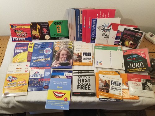 50 Internet CD Roms Compuserve Microsoft K-mart Earthlink Juno Disney ...