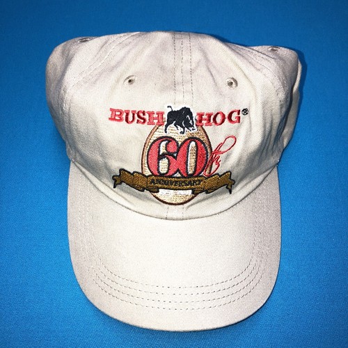 Vtg Bush Hog Khaki Canvas Baseball Cap Hat Embroidered Logo 60 ...