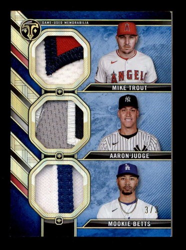 JUDGE / BETTS / TROUT 2024 TOPPS TRIPLE THREADS RARE SAPPHIRE PATCH #3/ ...