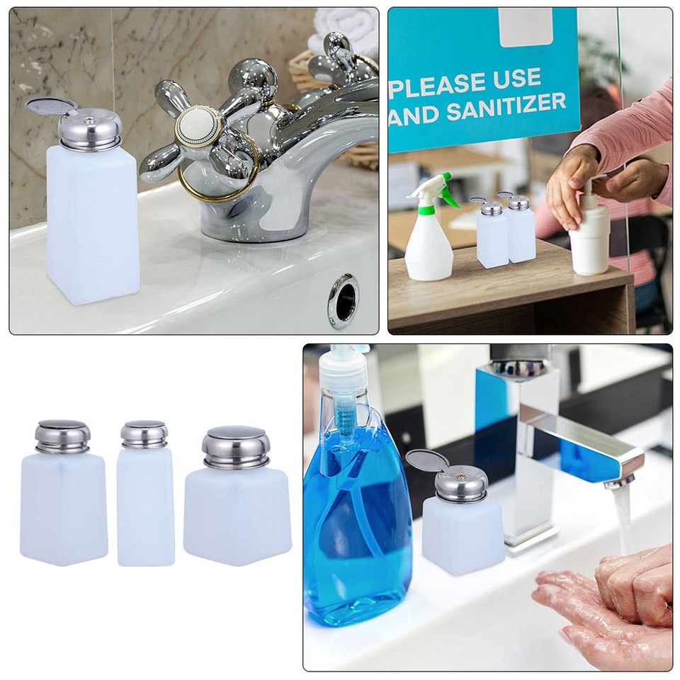 3 Pcs Anti Static Bottles Plastic Push Down Dispenser for Laboratory ...