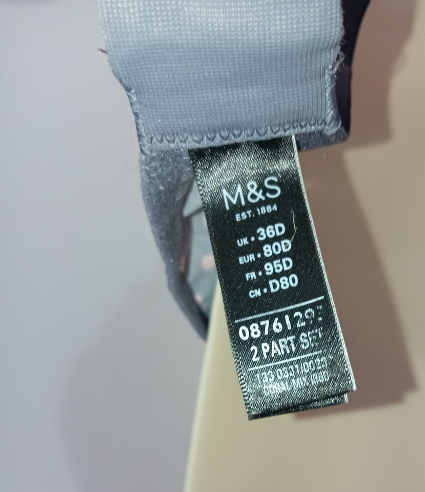 Marks and Spencer Purple and Pink Polka Dot Padded Bra Size 36D | eBay UK