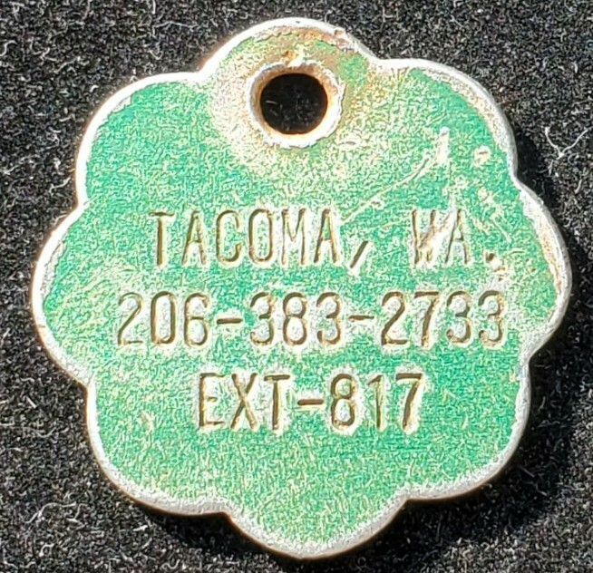1995 Dog TAX Tag (Juvenile) #3406 ~ Tacoma, WA ~ lot s185 | eBay