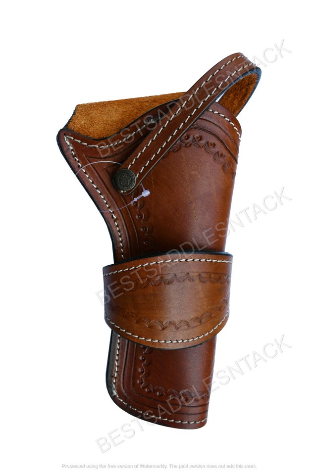 REVOLVER HOLSTER WESTERN GUN COVER PISTOL HOLSTERS LEATHER SINGLE ...