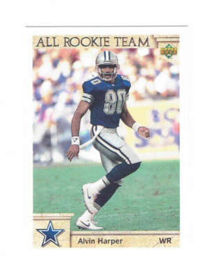 Alvin Harper Dallas Cowboys #80 WR #34 Rookie Upper Deck 1992 Football ...