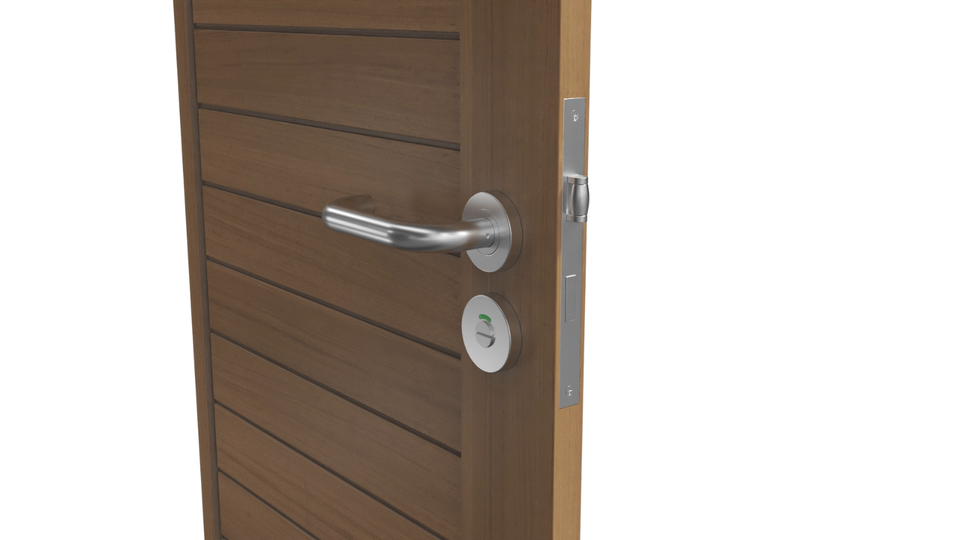 Lift to Lock Lever Handle Set & Lock for Bathroom Toilet Cubicle Doors ...