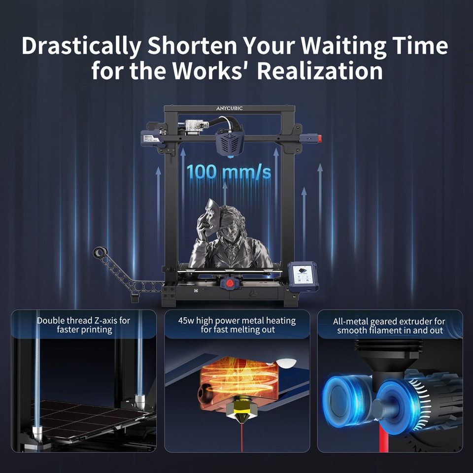 【Used】ANYCUBIC Kobra Plus 3D Printer Printing Large Size 13.8x11.8x11.8 ...