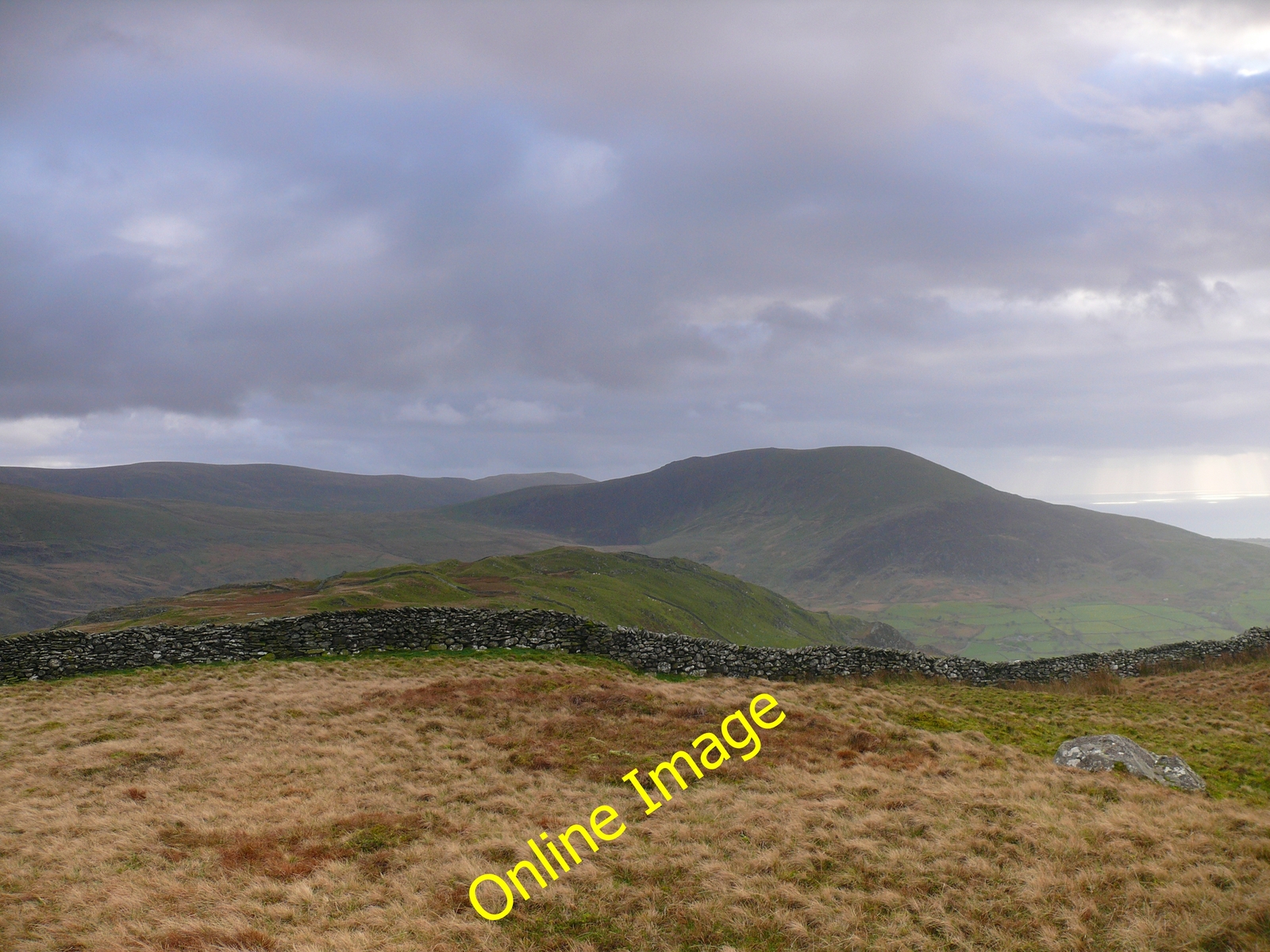 Photo 12x8 Foel Ddu Pen-y-bont/SH6028 Wal cerrig yn croesi Foel Ddu ...